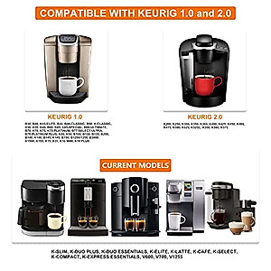 Velocvil 2 Pack Reusable K Cups with 100 PCS Paper Coffee Filter Set, Refillable Single Cup Coffee Pods, Universal Fit for Keurig 1.0, 2.0 Brewers, White
