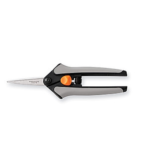 Fiskars 99216935J Pruning Softouch Micro-Tip Snip, Non-Coated Blades, Gray