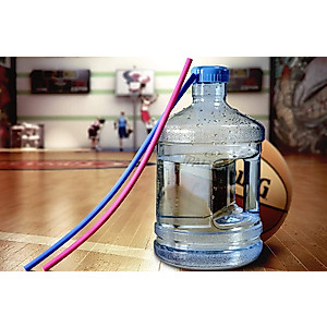 Hiware Extra Long 14.5" Reusable Silicone Straws for 128 oz/ 1 Gallon Water Bottle, Gallon Water Jug - 2 Pack Flexible Drinking Straws for Extra Tall Cups and Giant Mugs with Cleaning Brush