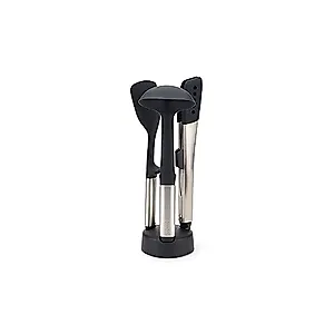Joseph Joseph Elevate Fusion 3-Piece Silcone Kitchen Utensil Compact Stand, BPA Free, Heat Resistant, Non Stick Utensil Set, Weighted Stainless Steel Handles