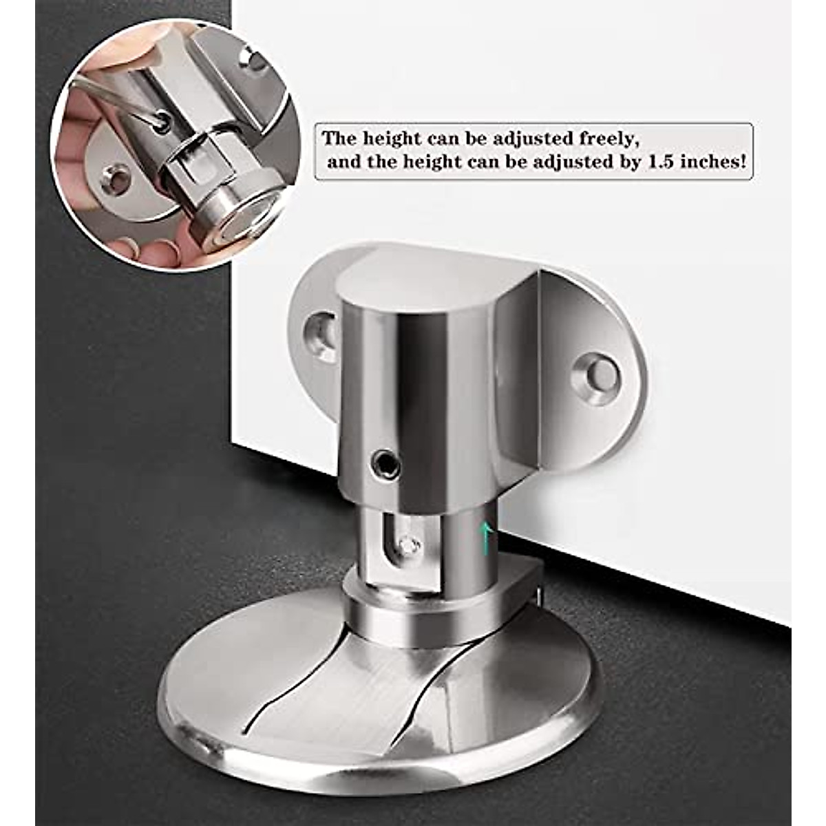Magnetic Door Stop, Magnetic Door Stoppers for Bottom of Door, Adhesive No Drilling, Protect The Door from Collision When Opened (Silver 1)