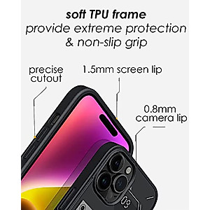 Aulumu A15 for Magnetic iPhone 14 Pro Case, Compatible with MagSafe, Hard Shell, Semitranslucent Matte Cover, Anti-Fingerprint, Slim Soft TPU Frame, 6.1 inch, Black