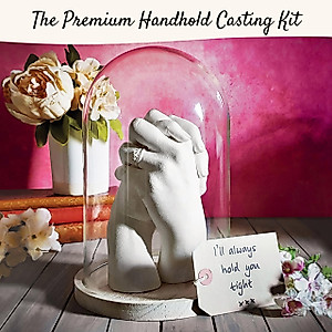 Edinburgh Hand Casting Kit Couples - Unique Gifts for Mothers Day - Lifelike Stone Sculpture for Two DIY Hand Mold Mom Gift Wedding Engagement Anniversary Ideas Husband Wife Boyfriend Girlfriend