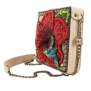 Mary Frances Meet Me in The Tropics Beaded Hibiscus Crossbody Handbag, Multi