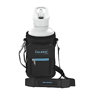 Coldest Water Bottle Carrier Bag with Adjustable Straps - Travel Friendly, Dent Free Design & Extra Phone Pocket, Holder Case Pouch Sleeve Cover Fits Insulated Stainless Steel Water Bottle (64 oz)