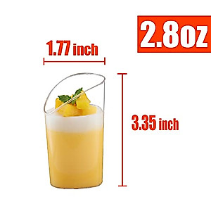 64 Pack Mini Dessert Cups with 64 Spoons 2.8oz Clear Plastic Parfait Appetizer Cup Shot Glasses Serving Bowls for Tasting Sample Appetizers