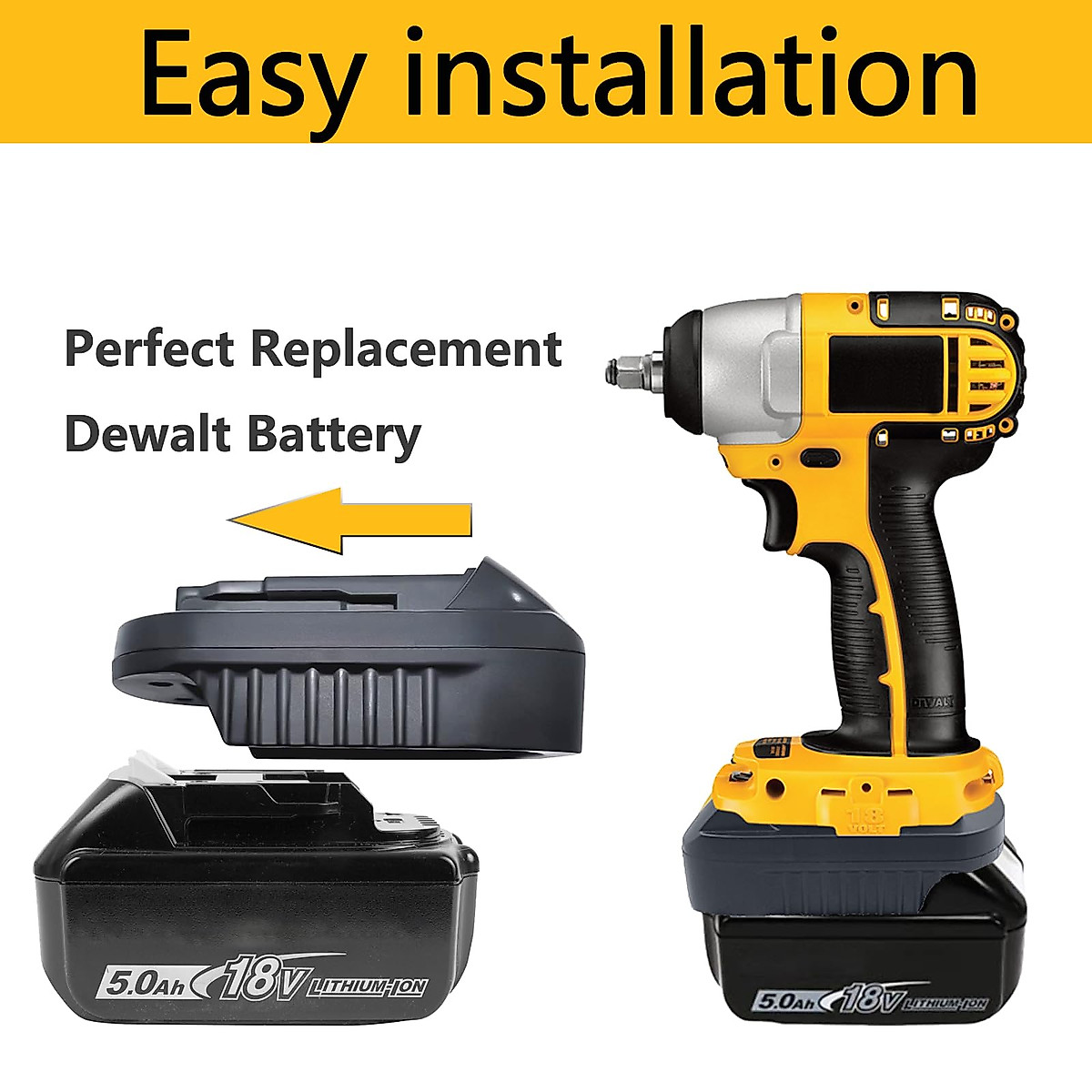 Echoyee MT20DL Battery Adapter, Compatible with Makita 18v Lithium Battery, Convert to Dewalt 18v-20v Lithium Batteries, Work Compatible with Dewalt 18v-20v Cordless Power Tools
