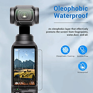 CYNOVA DJI Osmo Pocket 3 Screen Protector, Osmo Pocket 3 Lens Protector for DJI Osmo Pocket 3 Accessories with Tempered Glass LCD Display Film, Ultra HD, 9H Hardness, Scratch Resistant