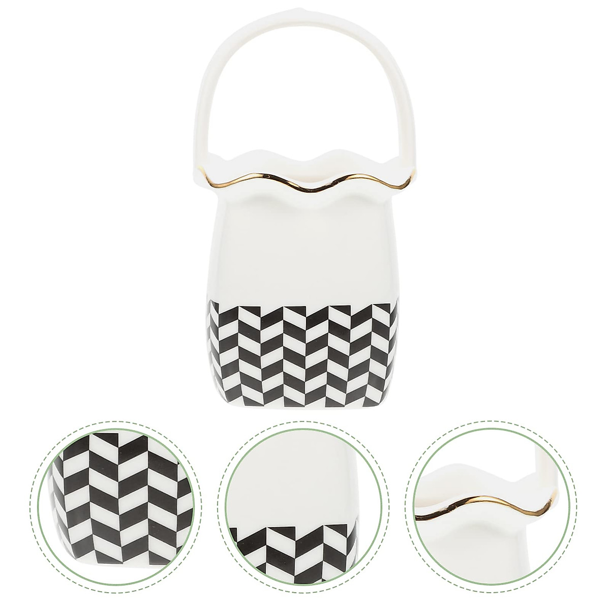 HEMOTON Ceramic Utensil Holder Caddy Organizer: Kitchen Flatware Silverware Tableware Container Holder Chopsticks Storage Basket Cup for Spoon Forks Dining Table Black