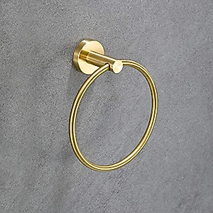 USHOWER Bathroom Hardware Set, Includes 18-Inch Bath Towel Bar, Durable 304 Stainless Steel, Brushed Gold, 4-Piece