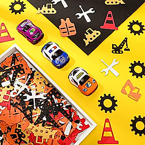 240 Pieces Construction Confetti Construction Party Supplies Construction Table Confetti Boy Birthday Party Favor Forklift Crane Excavator Gear Vest Roadblock Wrench Party Decorations for Baby Shower