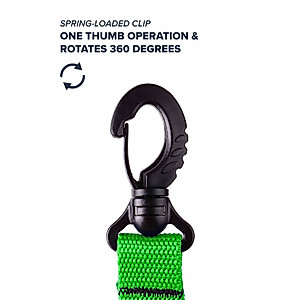 Rogue Endeavor Large, Heavy Duty Stainless Steel Game Clip Fish Stringer System + Stainless Core Coiled Lanyard. Designed for Kayak Fishing & Spearfishing. All Fish Species (Heavy Duty - Yellow)