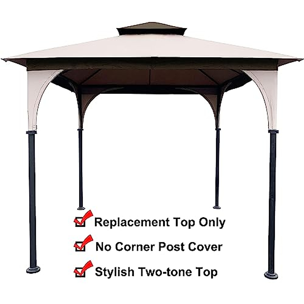 SCOCANOPY Replacement Canopy Top for 8' x 8' Gazebo #L-GZ375PST, L-GZ375PST-3