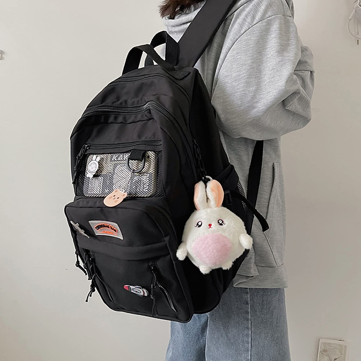 KOWVOWZ Kawaii Large aesthetic Bookbags for Girl Students Back to school Laptop Backpacks 15.6 Inch School Bag with Cute 12.6inx5.1inx16.9in