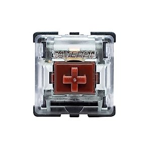 Granvela Gateron KS-8 Brown Switches with Black Bottom, Smooth Tactile Feedback, 55g Actuation Force, 3-pin Design, Compatible with Cherry MX Keyboards, 65-Pack