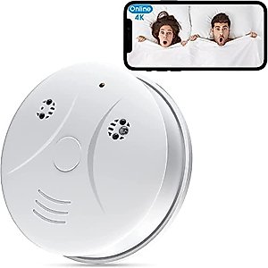4K Smoke Detector WiFi Hidden Cameras HD 1080P Small Camera Night Vision and Motion Detection Spy Cameras for Home Security Nanny Cams
