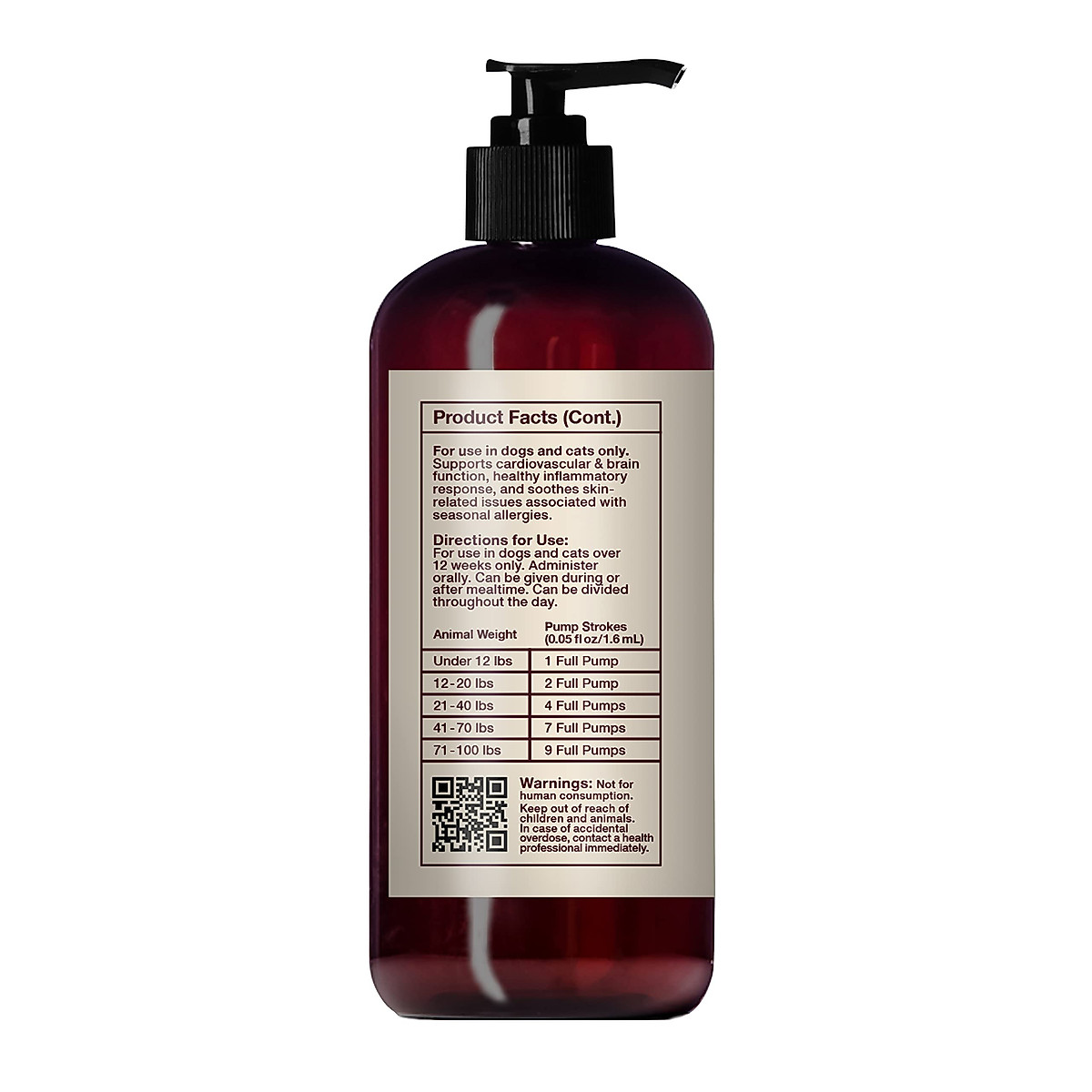 Hemp Well Thrive Pet Oil for Cats and Dogs, Everyday Supplement for Overall Health, Hip, Joint, and Heart Health, Organically Sourced - 8 Ounce