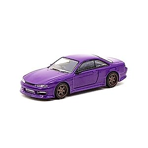 Vertex Silvia S14 RHD (Right Hand Drive) Purple Metallic Global64 Series 1/64 Diecast Model Car by Tarmac Works T64G-018-PU