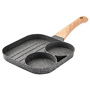 Anneome 1pc Nonstick Kitchen Poached Fried Pans Muffins Non Alloy Section Handle for Non-stick Plett Cups Skillet Tool Steak With Stick One Multipurpose Home Burger Cookware