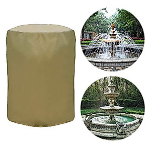 Ogrmar 38"x70" Garden Fountain Cover 600D Oxford Waterproof Dustproof Cover with Locking Drawstring for Winter Outdoor Garden Fountain Statue（38"x70"）