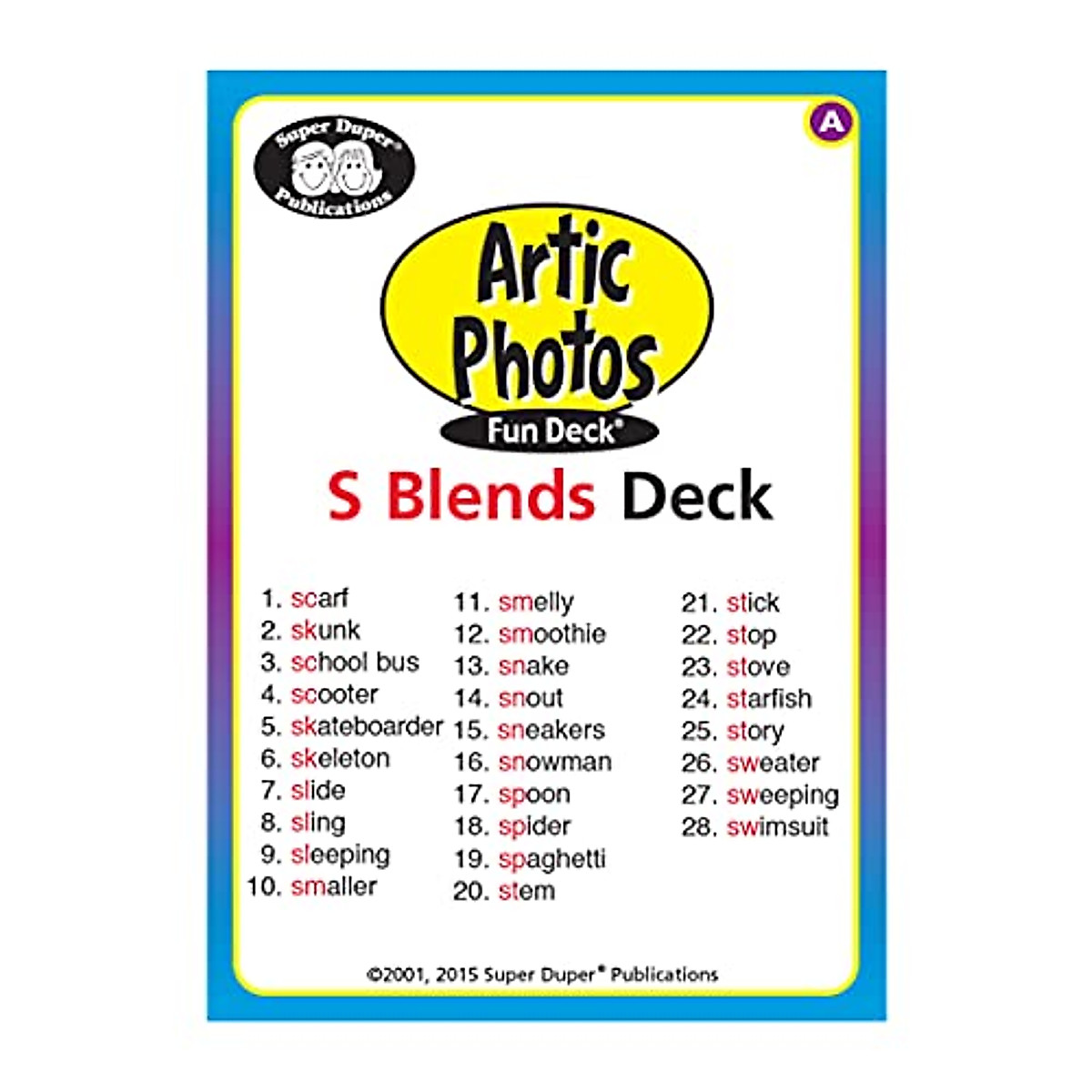 Super Duper Publications | Articulation Photos S Blends Sound Fun Deck Flash Cards | Educational Learning Resource for Children