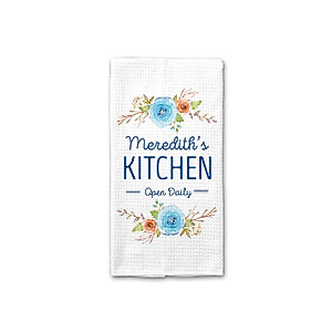 CANARY ROAD Custom Waffle Weave Dish Towel | Personalized Kitchen Towel | Housewarming Gift | Wedding Gift | Personalized Dish Towel | Housewarming Gift | Friend Birthday Gift
