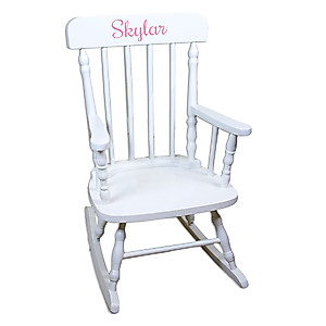 My Bambino Personalized White Wood Rocking Chair Baby Gift