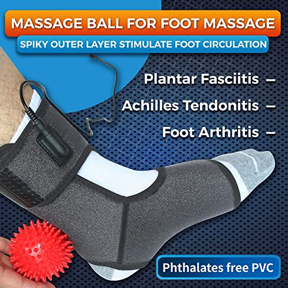 sticro Ankle Heating Pad for Achilles Tendonitis and Plantar Fasciitis Relief, Heated Ankle Brace Foot Heating Pad Wrap with Massage Ball for Sprained Ankle, Arthritis Foot Heel Pain Relief (Gray)