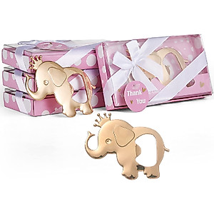 24 pcs Cute Elephant Theme Bottle Opener Boy/Girl Baby Shower Favors/Souvenirs for Guest,Elephant Baby Shower Decorations,Birthday,Gender Reveal Party Favor and Keepsake Supplies (24, Pink)