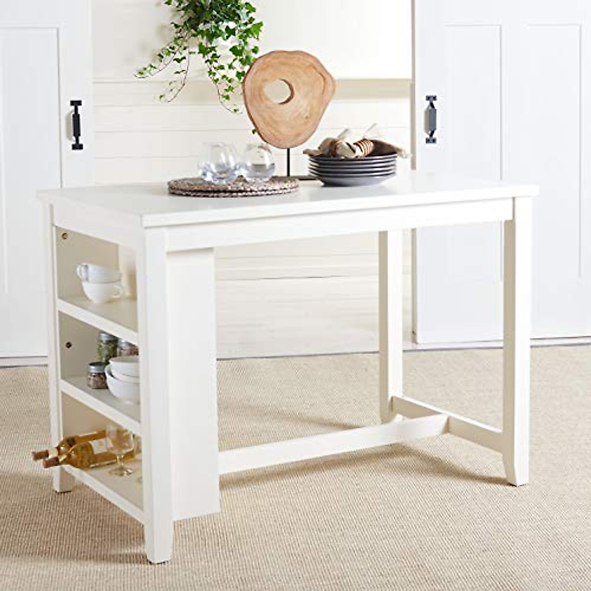 Safavieh Home Collection Aero White 36-inch Rectangle Storage Counter Dining Table DTB9218A