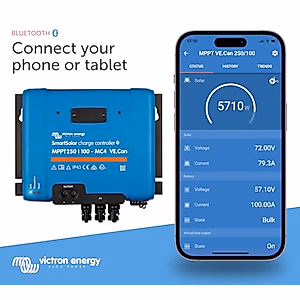Victron Energy SmartSolar MPPT MC4 VE.Can 250V 100 amp 12/24/36/48-Volt Solar Charge Controller (Bluetooth)