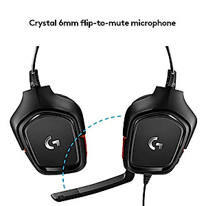 Logitech G332 Wired Gaming Headset, Rotating Leatherette Ear Cups, 3.5 mm Audio Jack, Flip-to-Mute Mic, Lightweight for PC,Xbox One,Xbox Series X|S,PS5,PS4,Nintendo Switch, Black