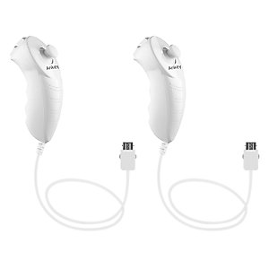 Ankey 2Packs Nunchuck Controller Remote Replacement for Nintendo Nunchuk Wii Wii U Console White
