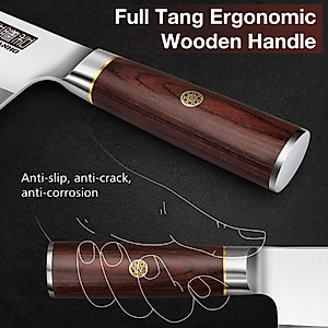 HOSHANHO Meat Cleaver Knife for Meat Cutting, Powder Steel and High Carbon Steel Butcher Cleaver Knife, Chinese Cleaver with Ergonomic Wooden Handle for Home Kitchen and Restaurant
