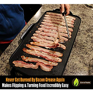 Cave Tools Food Flipper and Meat Hook for Grilling, Flipping, and Turning Vegetables and Meats BBQ Grill and Smoker Accessories, Left-Handed, 12 in