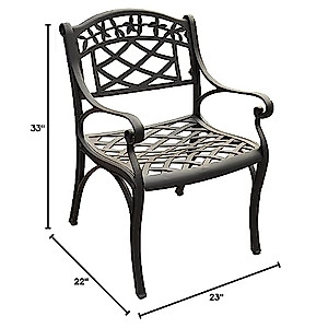 Crosley Furniture Sedona 2-Piece Outdoor Chair Set, Cast Aluminum Patio Chairs for Dining, Porch, Deck, Black