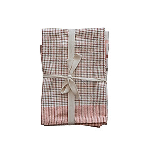 Creative Co-Op Cotton Grid Pattern, Set of 3, Multicolor Tea Towel, Multi