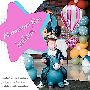 Zerodeko 10pcs Hot Air Balloon Helium Balloon Decorative Balloon Airplane Balloon Happy Birthday Decorations for Boys Helium Foil Balloons Metal Baby Aluminum Film Birthday Party Supplies