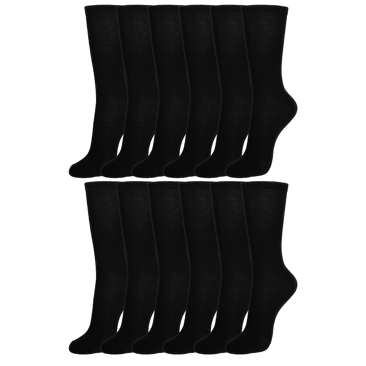 Winterlace 72 Pairs Cotton Crew Socks for Men Women, Athletic Casual Moisture Wicking Bulk Sport Sock