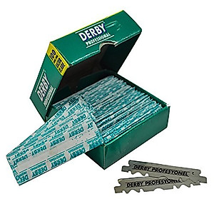 Macs Professional Black Plastic Handle Barber Double Edge Half Blade Barber Safety Razor with Hi-Chromium Derby 100 Count Double Edge Half Blades Made of Stainless Steel Easy To Replace-092B1