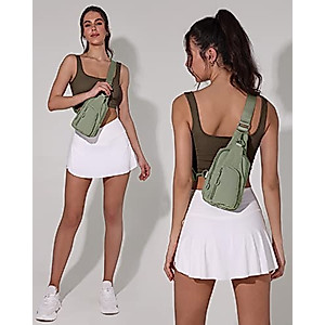 ODODOS Daily Sling Bag with Adjustable Straps Crossbody Chest Bag Lightweight Small Backpack for Casual Outdoor Traveling Hiking, Sage Grey