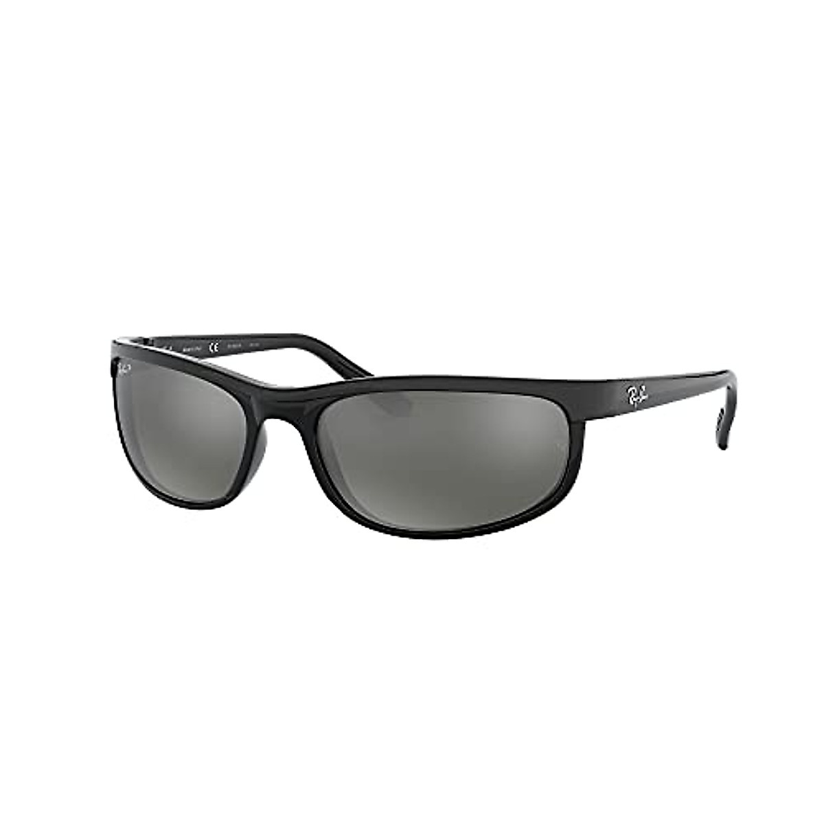 Ray-Ban Men's RB2027 Predator 2 Rectangular Sunglasses, Black/Polarized Dark Grey, 62 mm
