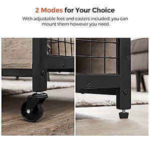 VASAGLE Coffee Table, Living Room Table with Flip Tops, 2 Hidden Compartments and Casters, Storage Cabinet, for Living Room, Bedroom, Industrial, 39.4 x 21.7 x 17.7 Inches, Greige and Black ULCT231B02