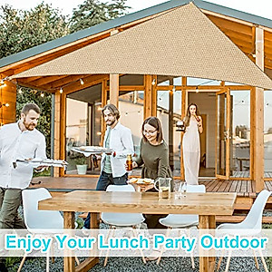2 Pack Triangle Sun Shade Sail Canopy 10 x 10 Ft Sail Canopy UV Block for Outdoor Patio Garden Backyard Lawn (Beige)