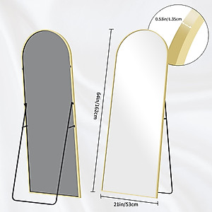 BONEWEI 64"x21" Big Wall Mirror with Stand Mounted for Bedroom/Cloakroom/Dorm Room/Bathroom/Living Room