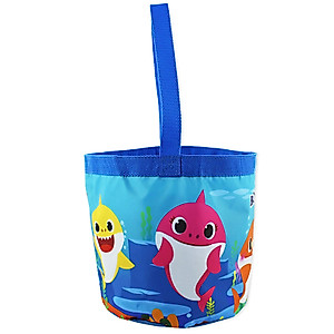 Baby Shark Boys Girls Collapsible Gift Basket Bucket Tote Bag (Blue, One Size)