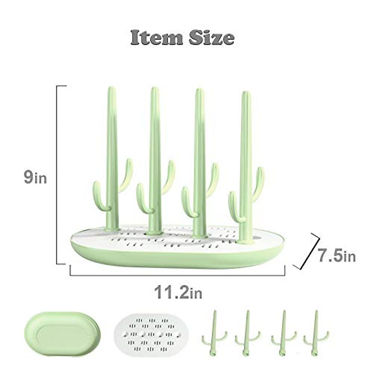 Happiddler Baby Bottle Drying Rack, Large Capacity Bottle Dyer Holder for Baby Bottles Nipples Cups Pump Parts and Accessories (Green)