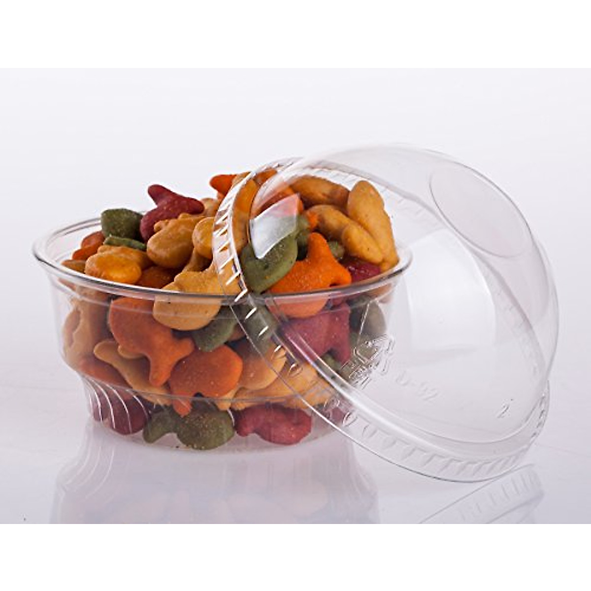 Golden Apple, 5oz-30sets Clear Plastic Cups for Ice Cream, Dessert Cups, Snack Bowl with Dome lids no Hole