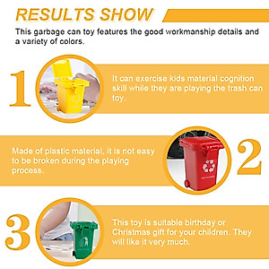 TEHAUX 8pcs Mini Trash Can Trash Can Child Toy Kid Garbage Can Toys Small Garbage Can Toys Garbage Can Kid Toy Children’s Toys Kids Toys Classification Bucket Pulley Clamshell Plastic