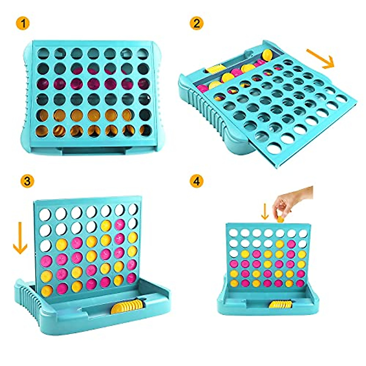 Pup Go 4 in a Row Game - 6 Spare Discs Included, Board Games Toys for Boys, Classic Four in a Row and Family Fun Games for Ages 3 4 5 6 7 8 12 Year Old Kids Children Adults (Green)